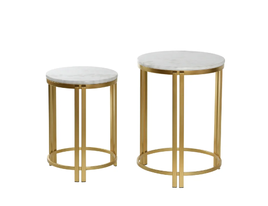 NESTED ROUND SIDE TABLE S/2 | Textures Warehouse